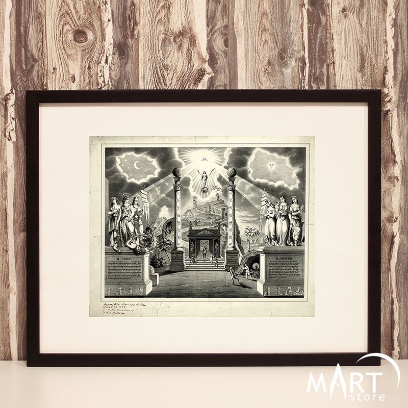 Masonic Poster, Freemason Wall Art Decoration - Boaz and Jachin ...